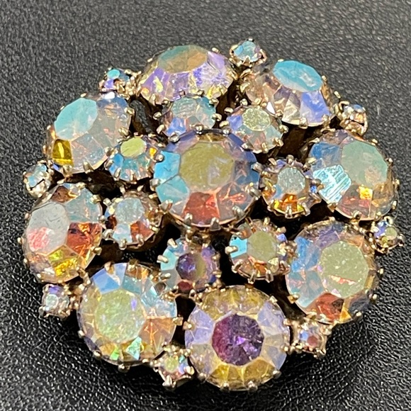 Albert Weiss | Jewelry | Vintage Weiss Big Rhinestone Brooch Aurora ...